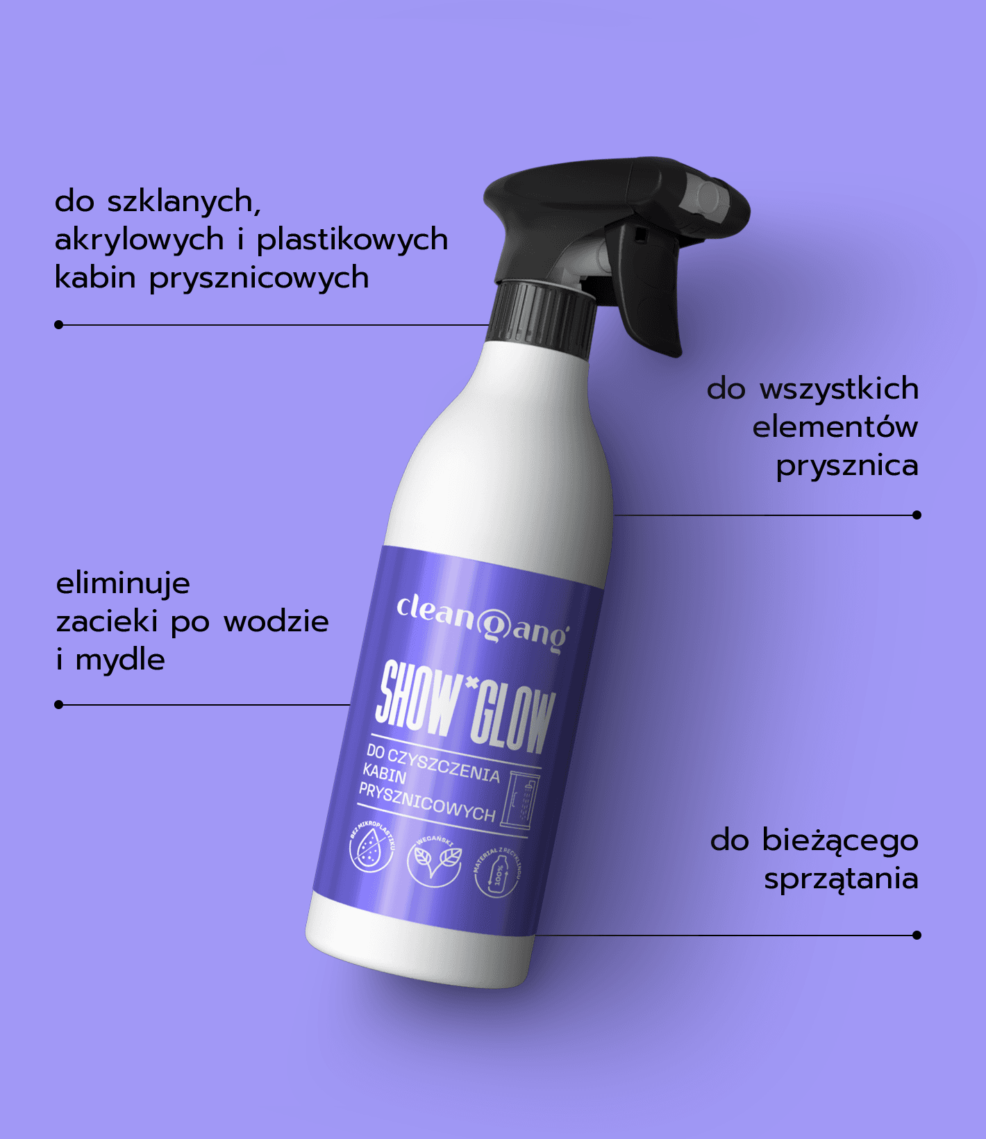 Cleangang Show'Glow środek do czyszczenia kabin prysznicowych, 500 ml ...